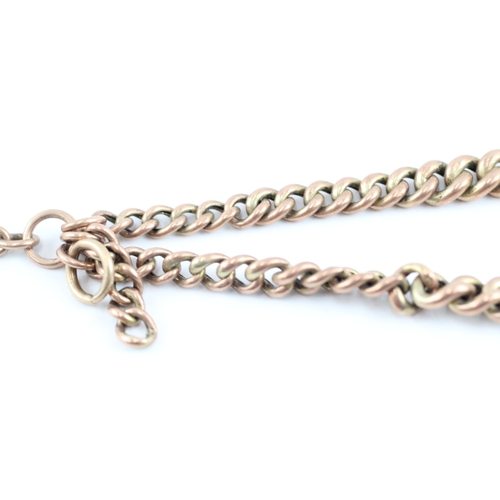 9ct gold antique t-bar curb link watch chain (16.2g)