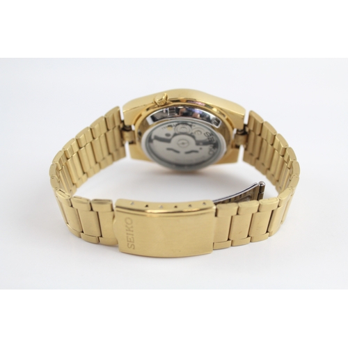 Seiko 5 Gold Tone Day-Date Watch Automatic WATCH RUNS