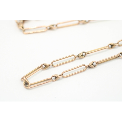 9ct gold antique fancy bar link chain necklace (5.9g)