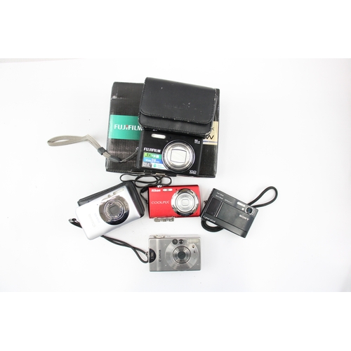 Assorted Digital Compact Cameras Inc Canon, Sony, Nikon & Fujifilm Etc x 5