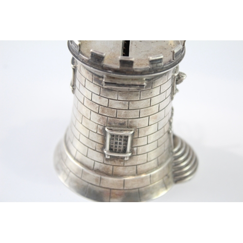 Antique / Vintage Stamped .800 Silver Novelty French Tower Money Box (81g)