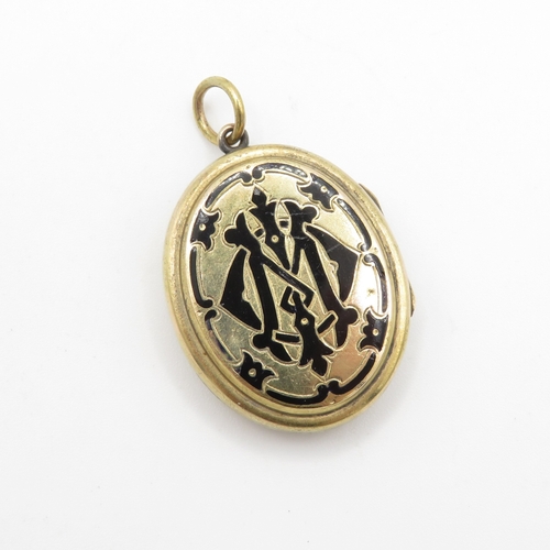 15ct gold and enamel locket (10g)