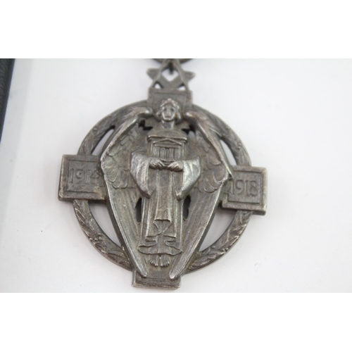 Sterling Silver Masonic 1914-1918 Hallstone Jewel 33g
