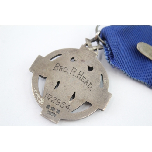 Sterling Silver Masonic 1914-1918 Hallstone Jewel 33g