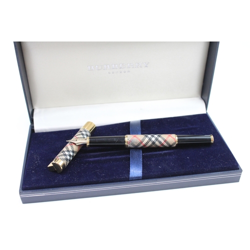 Burberry London Brown Check Nova Fountain Pen w/ 14ct Gold Nib WRITING ...