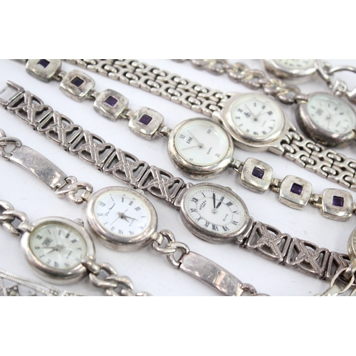 Job Lot Mixed Purity Silver Watches Quartz Untested