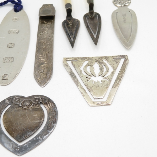 8 x .925 sterling silver bookmarks 59g