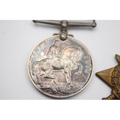 WW1 1914 Mons Star & War Medal Named To- 1677 Pte G.M Allan 14th London ...