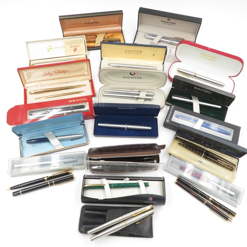 Assortment of boxed mixed untested pens including Sheaffer