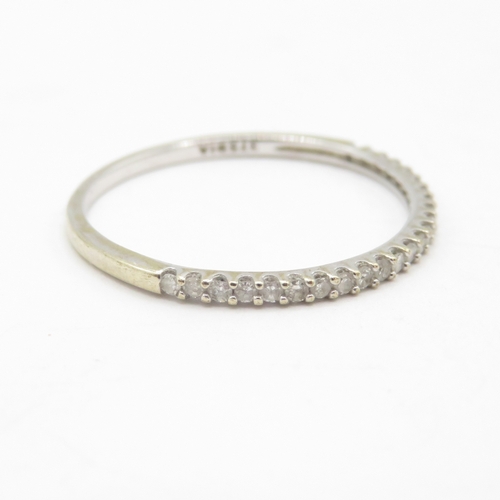 3x 9ct gold diamond half eternity solitaire rings (3.6g) Size P1/2+ M1/2+ M1/2