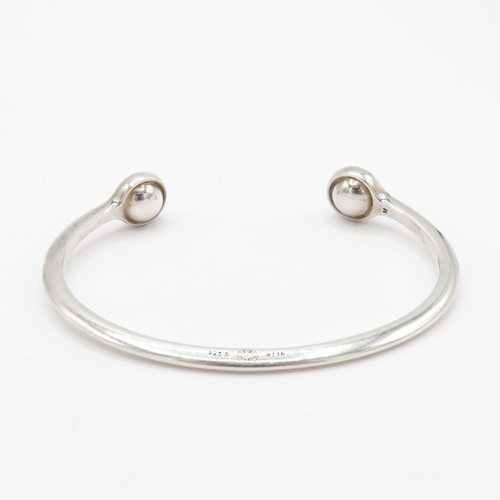Sterling Silver 2008 Georg Jensen 473A Sphere Cuff Bangle with Pearls ...