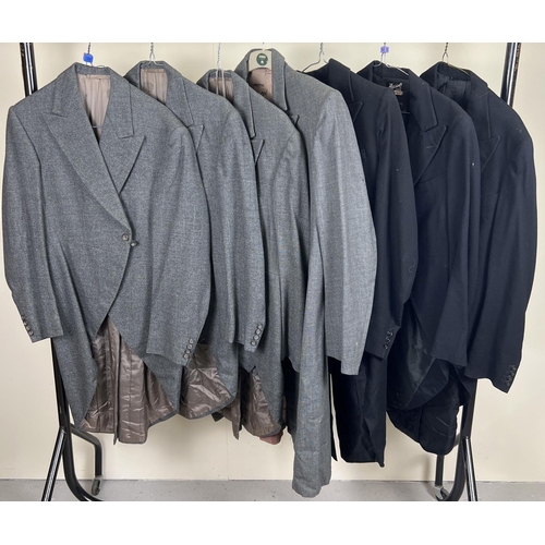 7 men's vintage overcoats/mourning coats in blacks and greys, to ...