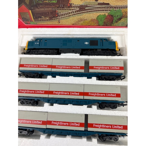 A boxed vintage Hornby Electronic Train Set R837-9130. Box contains ...