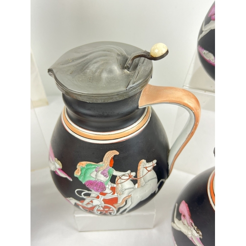A set of 5 19th century Ashworth pottery Neoclassical Greek design ...