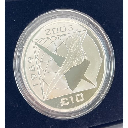 A cased limited edition The Alderney 2008 Concorde 65mm silver proof £ ...