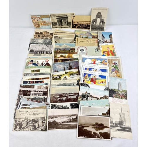 120 assorted vintage British & foreign postcards and greetings cards.