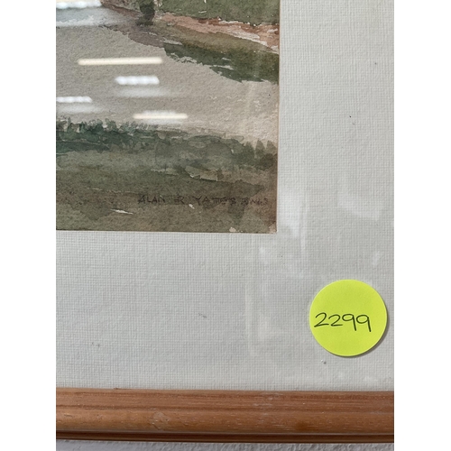 VINTAGE FRAMED WATERCOLOUR SIGNED ALAN YATES