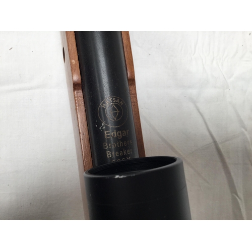 EDGAR BROTHERS BRAKE ACTION 22 AIR RIFLE WITH SILENCER AND SIGHTS