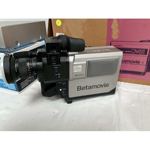 SONY BETAMAX VIDEO CAMERA AND A PANASONIC VIDEO CASSETTE RECORDER IN ...