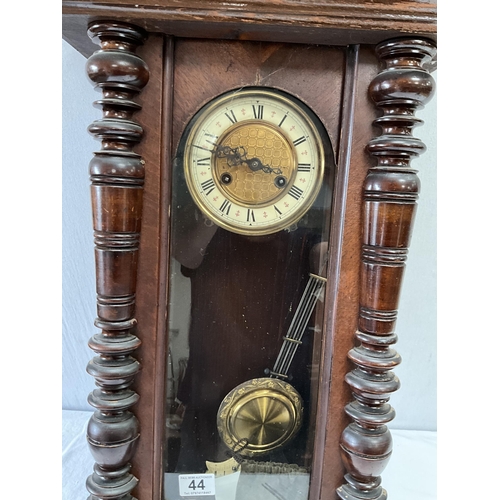 VICTORIAN SPRING VIENNA WALL CLOCK COMPLETE WITH HORSE KEY AND PENDULUM ...
