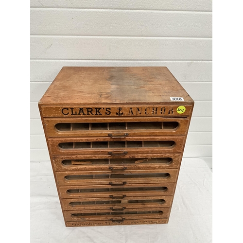 CLARKES ANCHOR VINTAGE 7 DRAWER HABERDASHERY SHOP CABINET WITH ...