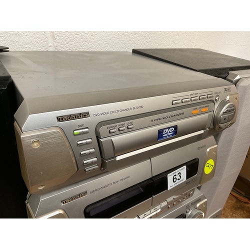 TECHNICS STACKING HI FI AND SPEAKERS TO INCLUDE DVD,CASSETTE DECK,SOUND ...