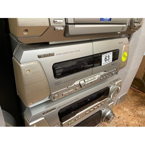 TECHNICS STACKING HI FI AND SPEAKERS TO INCLUDE DVD,CASSETTE DECK,SOUND ...