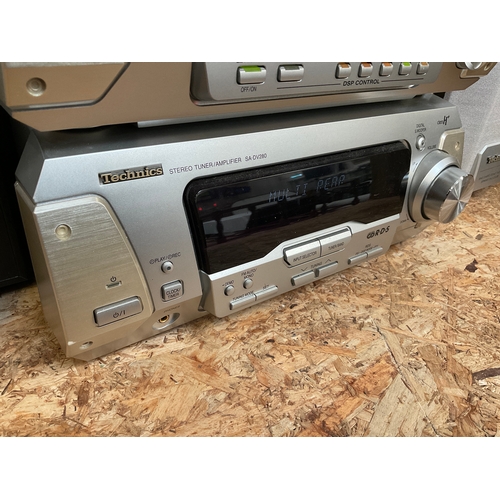 TECHNICS STACKING HI FI AND SPEAKERS TO INCLUDE DVD,CASSETTE DECK,SOUND ...
