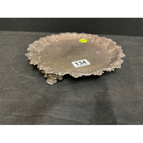 HALLMARK SILVER SALVA ON 3 FEET 500G H1” DIA 10”