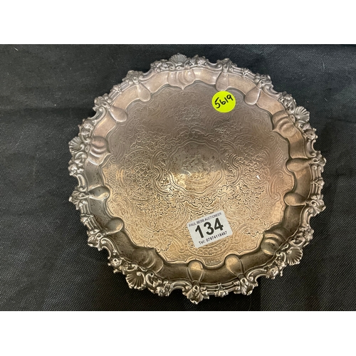 HALLMARK SILVER SALVA ON 3 FEET 500G H1” DIA 10”
