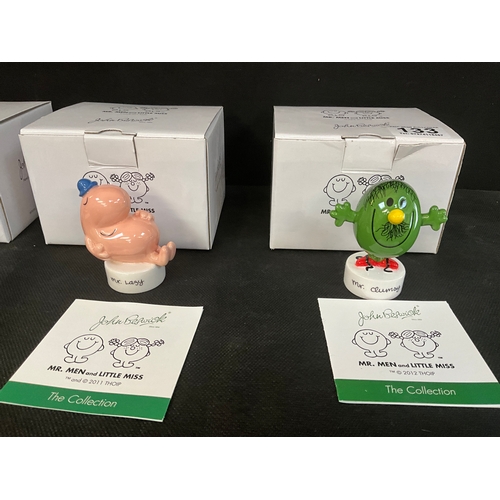 4 BOXED JOHN BESWICK MR MEN FIGURES TO INCLUDE 2 MR TALL,MR LAZY AND MR ...
