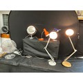 3 VINTAGE ANGLE POSE LAMPS,AEROPLANE LAMP,CHROME MAKE UP MIRROR AND A ...
