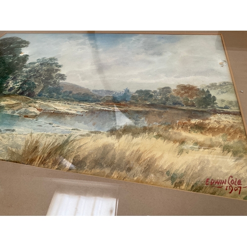 ORIGINAL SCENIC EDWARDIAN WATERCOLOUR SIGNED EDWIN COLE AND DATED 1907 ...
