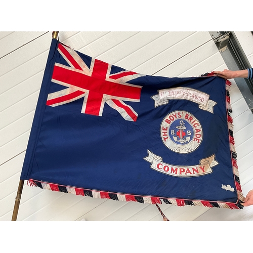 VINTAGE BOYS BRIGADE FLAG AND POLE (FLAG 35” x 50”) (POLE 90”)