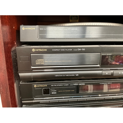 HITACHI STEREO HI FI SYSTEM IN CABINET AND REMOTE, HITACHI SS-50 3D ...