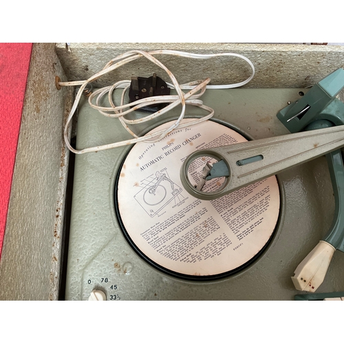 VINTAGE STELLA RECORD PLAYER WITH PHILIPS AUTOMATIC RECORD CHANGER AND ...