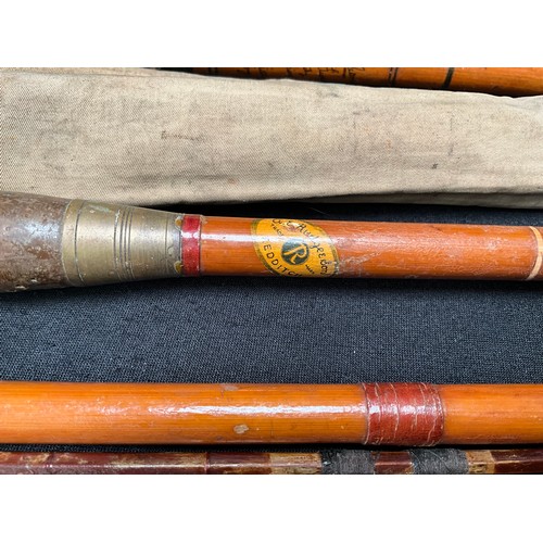 3 VINTAGE SPLIT CANE FISHING RODS TO INCLUDE 2 PCE FLY ROD AND 2 x 3PCE ...