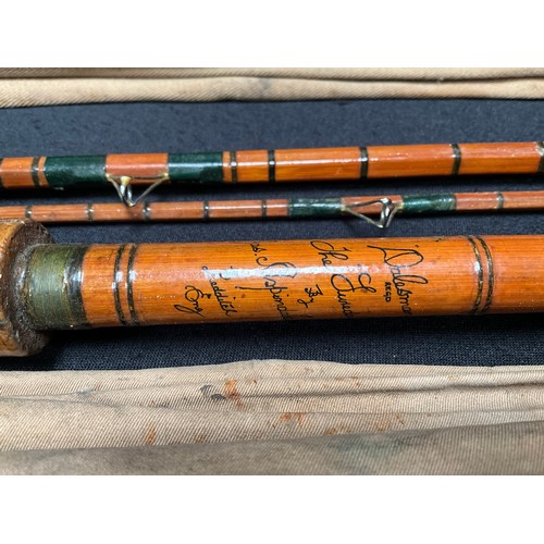 3 VINTAGE SPLIT CANE FISHING RODS TO INCLUDE 2 PCE FLY ROD AND 2 x 3 ...