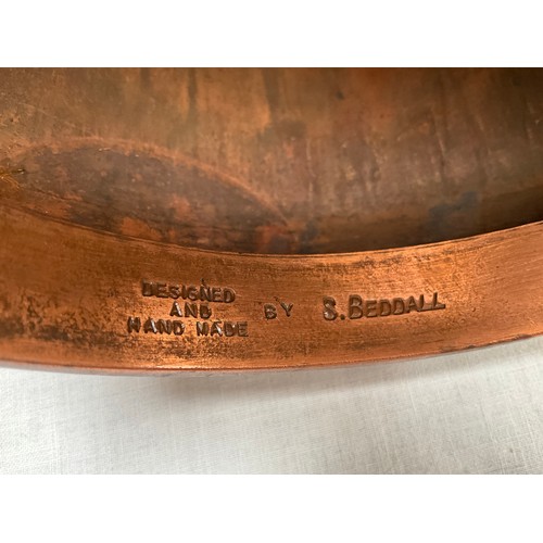 S BEDDALL COPPER LAMP BASE WITH IMPRESSED MARK TO BASE (WORKED FOR ...