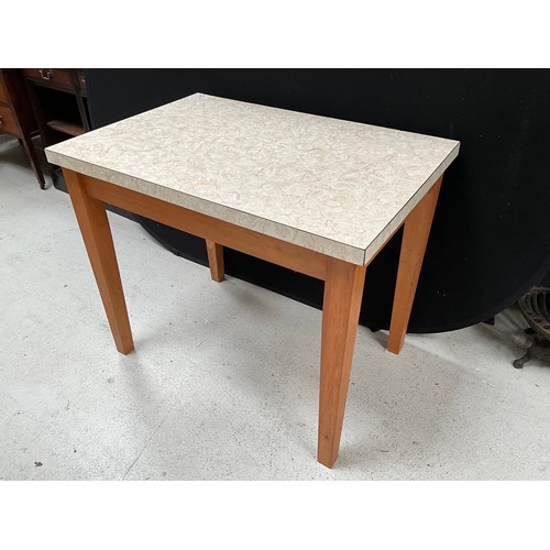 VINTAGE MELAMINE TOPPED KITCHEN TABLE H31” x 25”