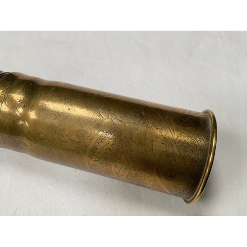 TWO FIRST WORLD WAR SHELLS DATED 1917 & 1918 6” LONG , 1 & 3/4” DIAMETER