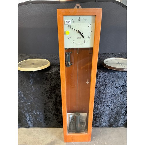 AN INDUSTRIAL GENTS MASTER CLOCK WITH TWO GENTS SLAVE CLOCKS - NO KEY