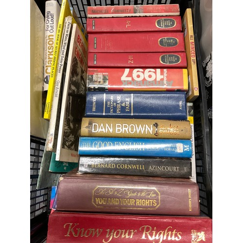 CRATE OF CAR MAGAZINES AND MANUALS AND A BOX OF BOOKS