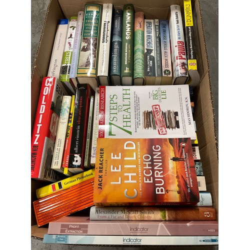 TWO BOXES OF BOOKS INCLUDING FICTION AND NON-FICTION