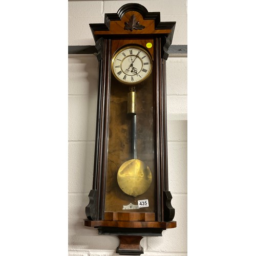 VICTORIAN SINGLE WEIGHTED WALNUT VIENNA WALL CLOCK COMPLETE WITH KEY ...