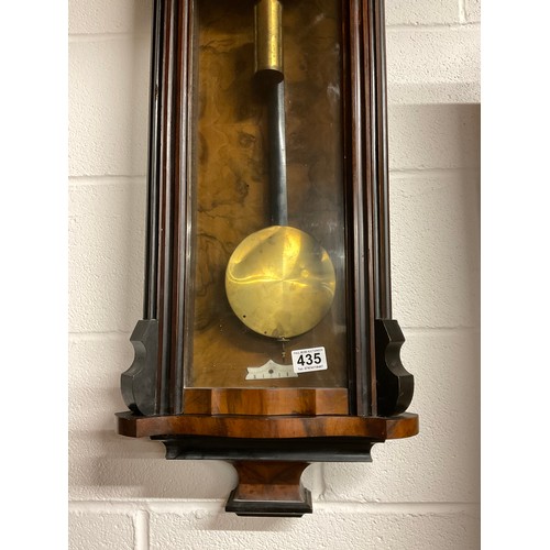 VICTORIAN SINGLE WEIGHTED WALNUT VIENNA WALL CLOCK COMPLETE WITH KEY ...