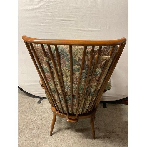 VINTAGE BADGED ERCOL ARM CHAIR WITH ORIGINAL CUSHIONS W30" D30" H41"