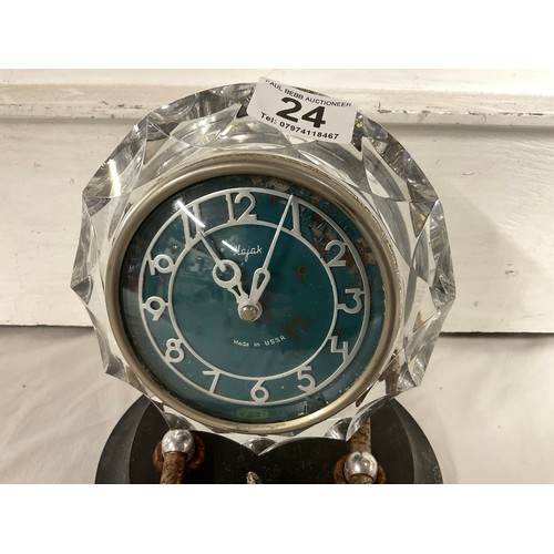 A VINTAGE RUSSIAN MAJACK MANTLE CLOCK H8"