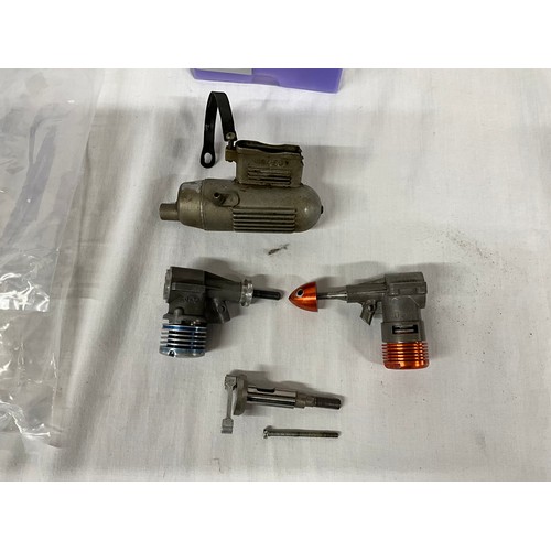 BOX OF MODEL ENGINES AND PARTS