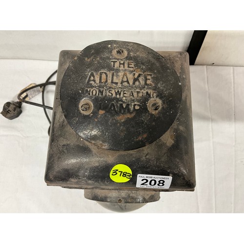 VINTAGE ADLAKE NON SWEATING LAMP H15"(POSSIBLY RAILWAY)